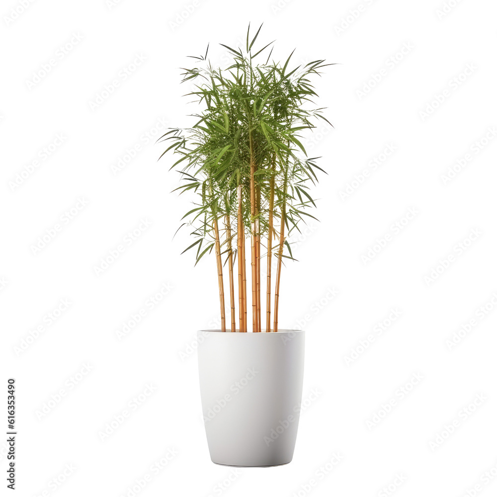 bamboo in pot isolated on transparent background cutout Stock ...