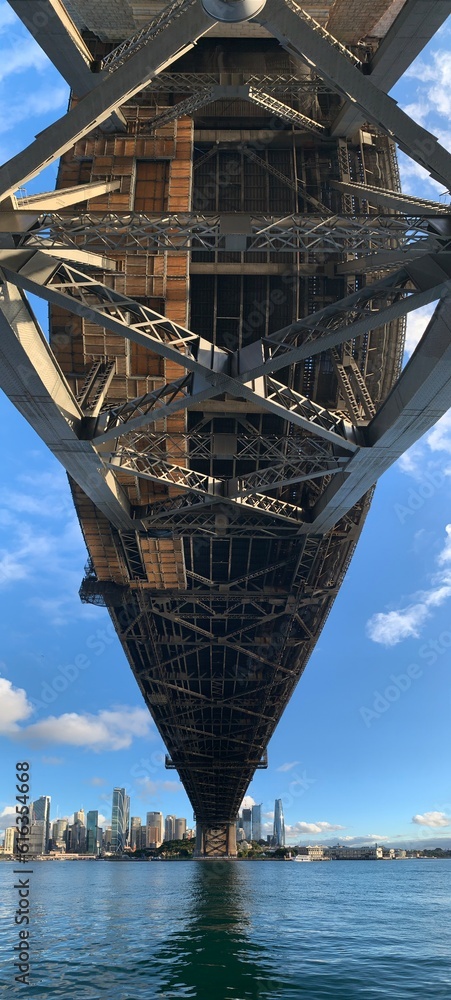 Sydney Harbour steel through arch bridge in sydney Australia panorama ...