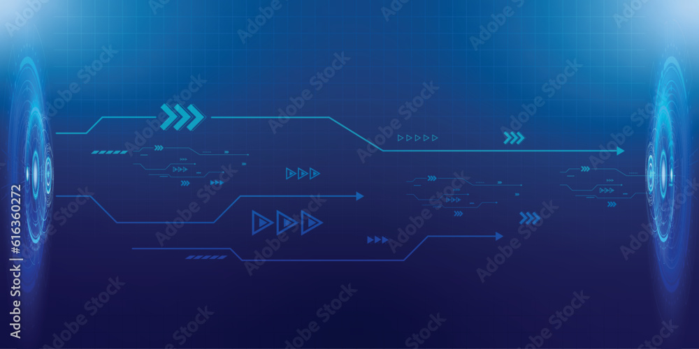 Abstract technology gradient background.circuit circle line digital ...