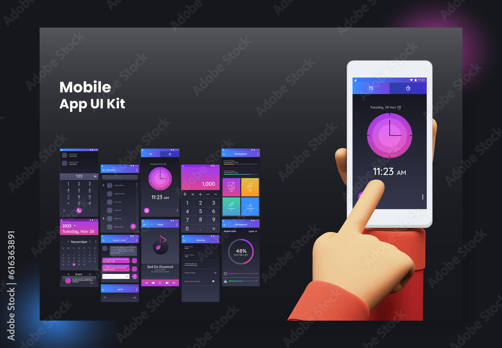 Multi-Screen Mobile App Mockup for Smartphone. Smartphone Application ...