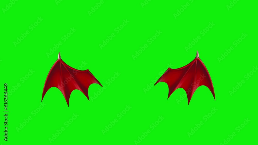 Real Devil red wings green screen pack of three video , flying bat wings green screen , feather ...