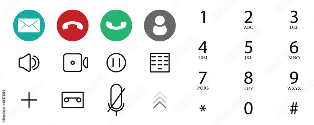 Phone screen, call button and icon. Smartphone , Phone call interface ...
