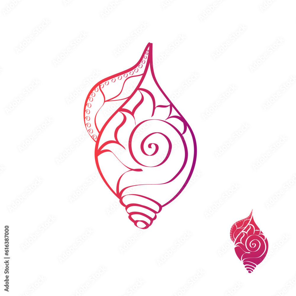 Shanku Conch Shell Vector Design Clip art Stock Vector | Adobe Stock