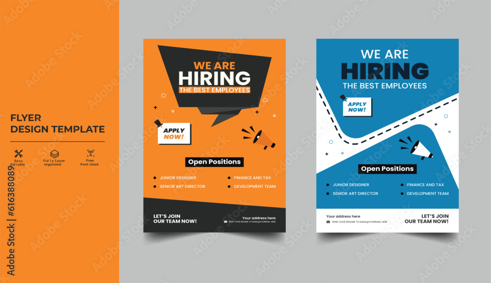We are hiring Job advertisement flyer poster template, Recruitment ...