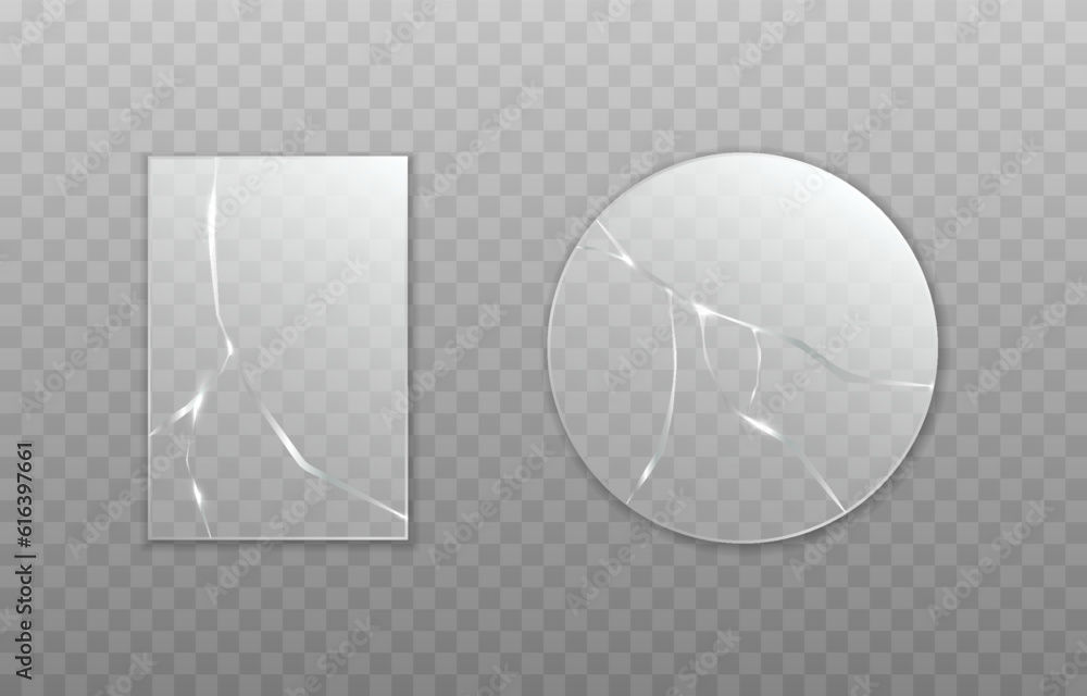 Set of vector cracked glasses. Cracked glass png. Cracked window, png ...