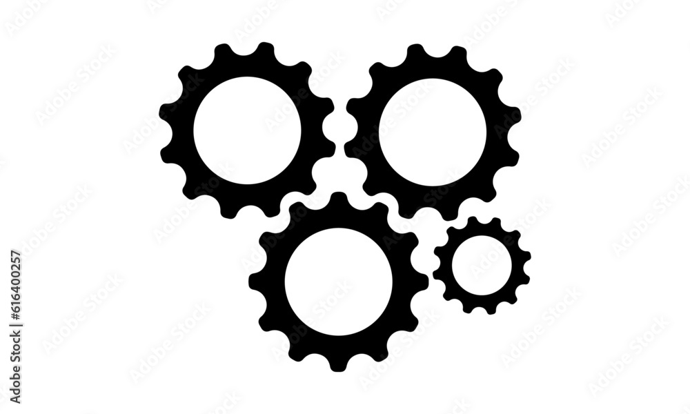 Gear vector logo icon template. Machine, progress, teamwork Stock ...