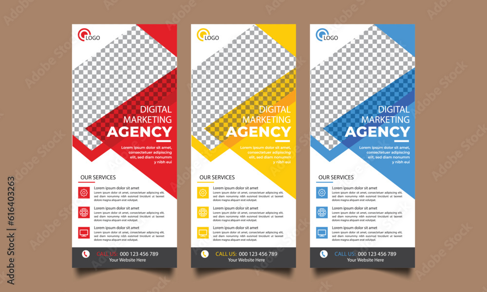 Corporate digital marketing business standee Rollup Banner X-Banner ...