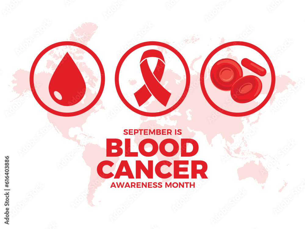 September is Blood Cancer Awareness Month vector illustration. Red ...
