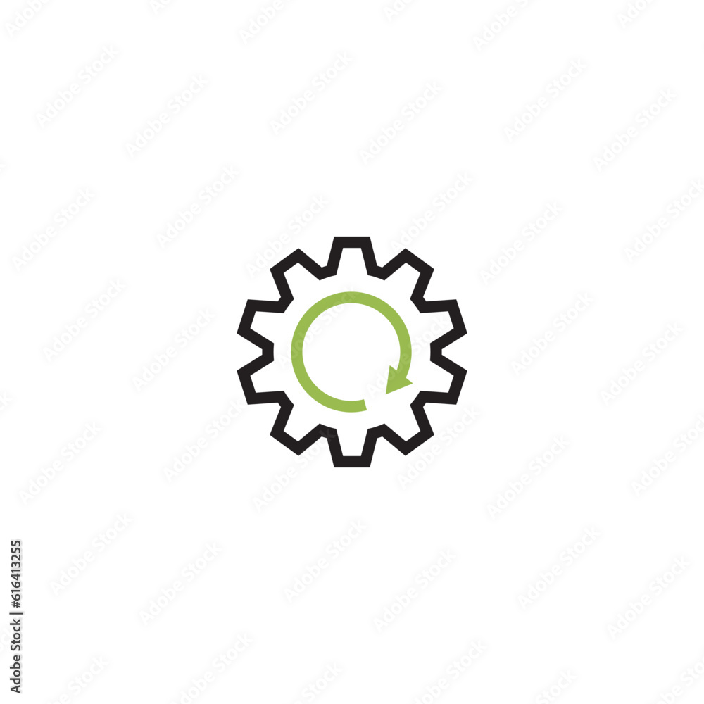 setting reloading icon vector, Tools, Cog, Gear Sign Isolated on white ...