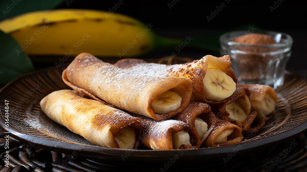 Generative AI image of scrumptious Baked Cinnamon Sugar Banana Spring ...