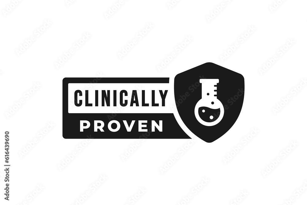 Clinically proven sign or Clinically proven label vector isolated in ...