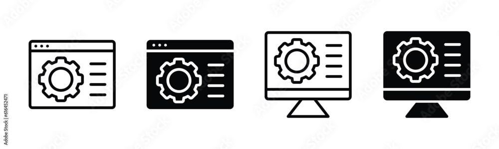 Web optimization icon. Web maintenance icon symbol in line and flat ...