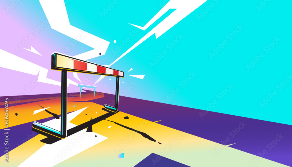 Vector illustration of a hurdles race abstract background design for ...