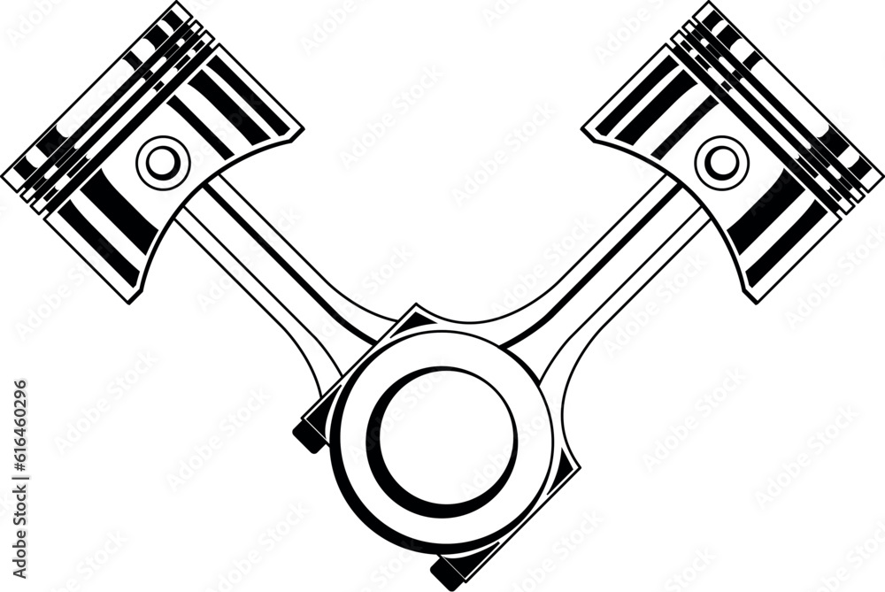 Crossed Pistons Cutfile, cricut ,silhouette, SVG, EPS, JPEG, PNG ...