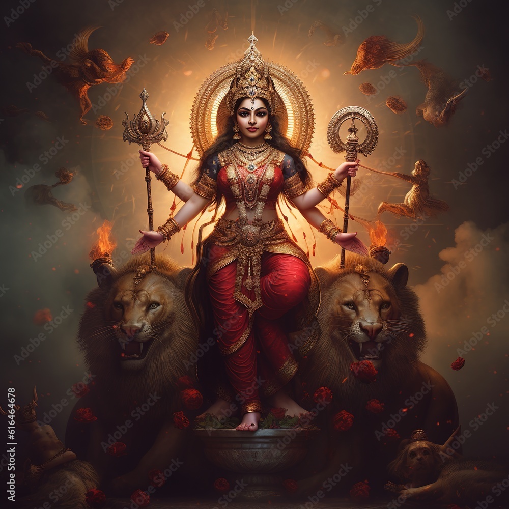 Goddess Maa Durga, Happy Navratri. Happy Durga Puja Subh Navratri ...