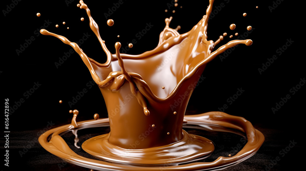 Liquid Chocolate Splash in Motion. Chocolicious Eruption Stock ...