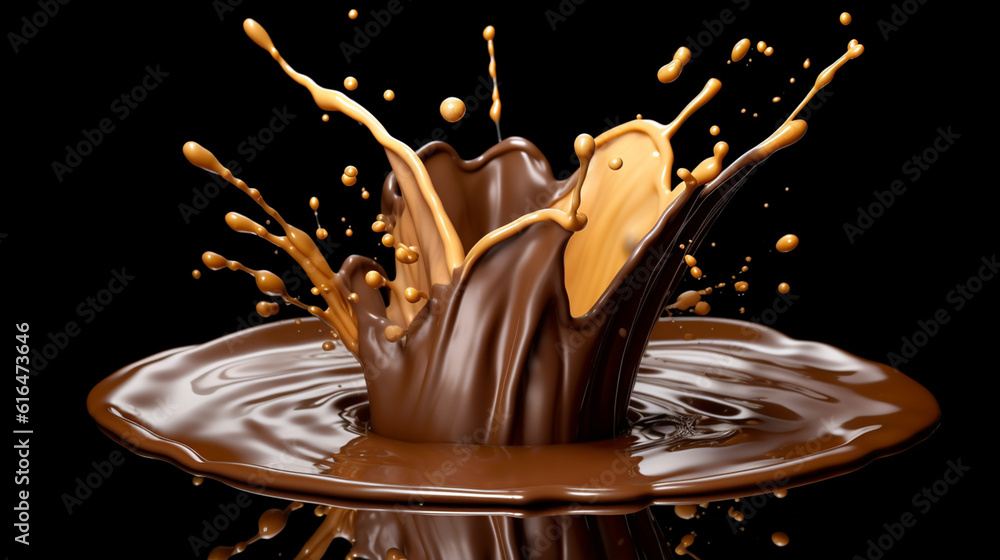 Liquid Chocolate Splash in Motion. Chocolicious Eruption Stock ...