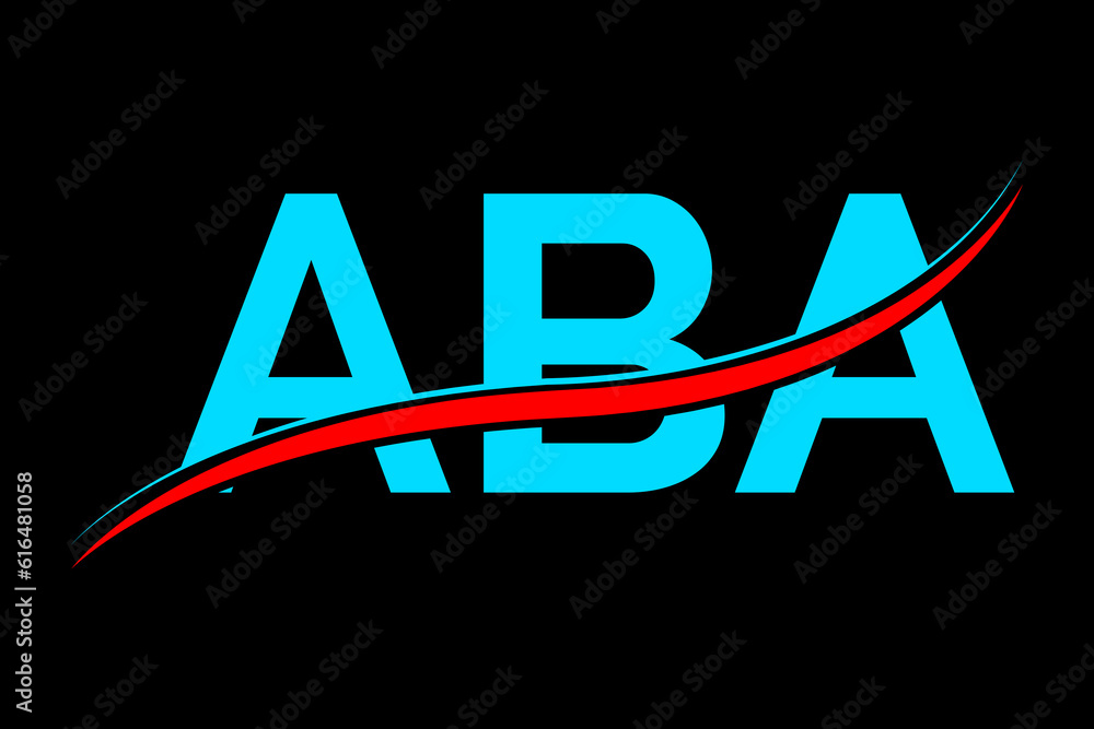ABA logo. ABA latter logo with double line. ABA latter. ABA logo for ...