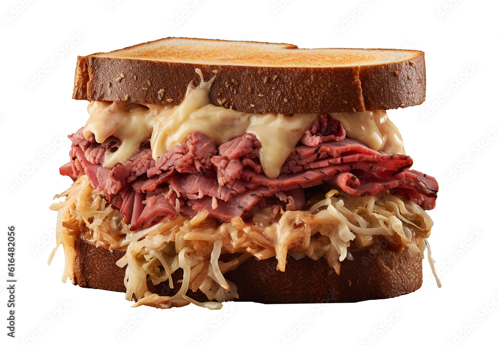 Classic Reuben sandwich on transparent background. Generative AI. Stock ...