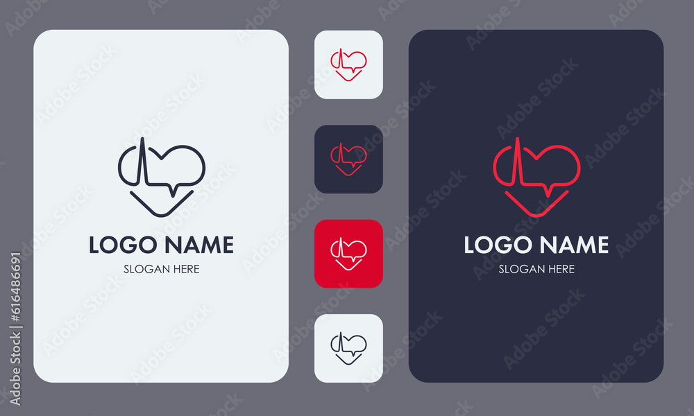 Heart logo design vector template. Cardiology Medical Healthcare Logo ...