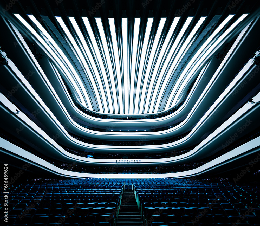Valencia, Spain: interior concert hall Sala Principal of Palau de Les ...