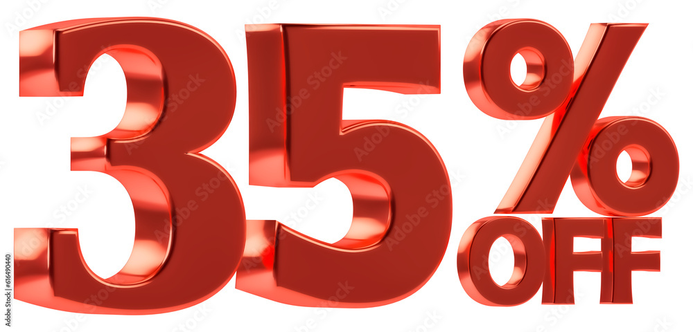 35 % off discount for sale promotion. 3d number with percent sign ...