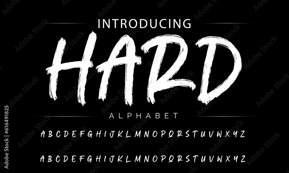 Hard Stylish brush painted an uppercase vector letters, alphabet ...