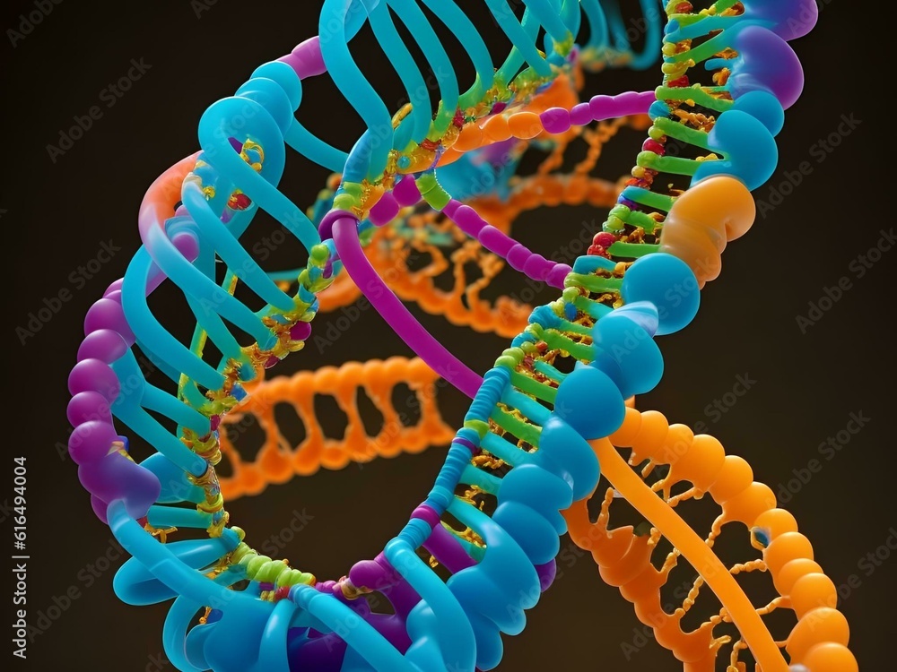 Realistic Representation of a Molecular Structure of DNA and RNA Stock ...