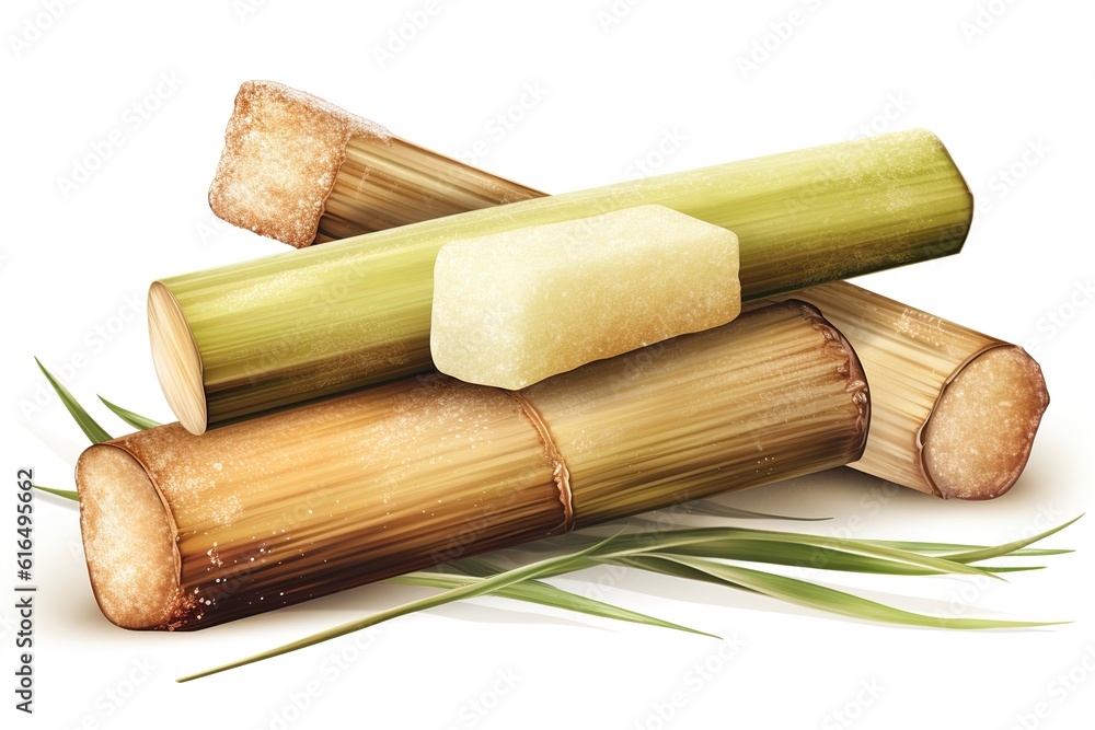 sugar cane isolated on white background. AI generated Stock ...