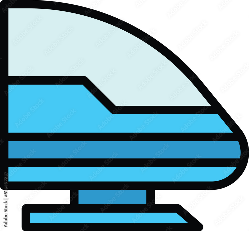 High speed rail icon. Outline High speed rail vector icon for web ...