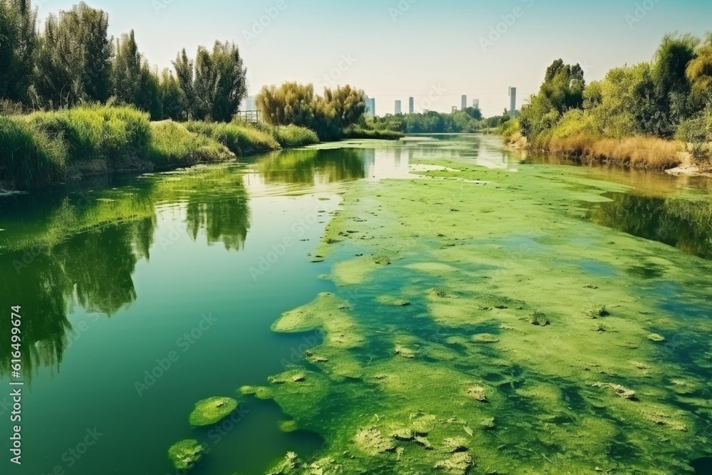 Water pollution by blooming blue-green algae - Cyanobacteria is world ...
