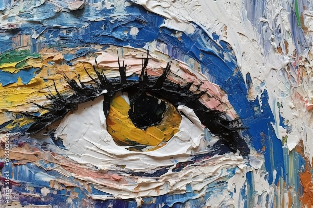 Eye Thick Impasto Painting: Detailed, Textured Artwork Depicting a Gaze ...