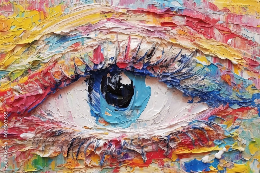 Eye Thick Impasto Painting: Detailed, Textured Artwork Depicting a Gaze ...