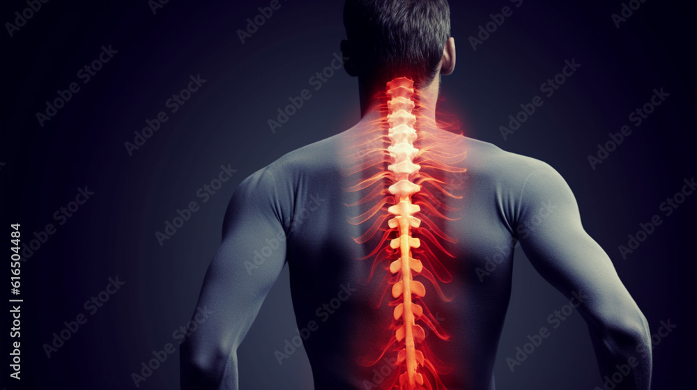 3D Illustration of Human Male Spine Anatomy. Medical Concept Stock ...