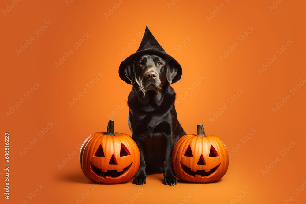 Generative AI Concept pets celebrate Halloween in costumes like people ...