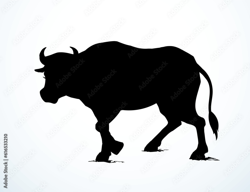 Vector drawing. Cute big cow Stock Vector | Adobe Stock