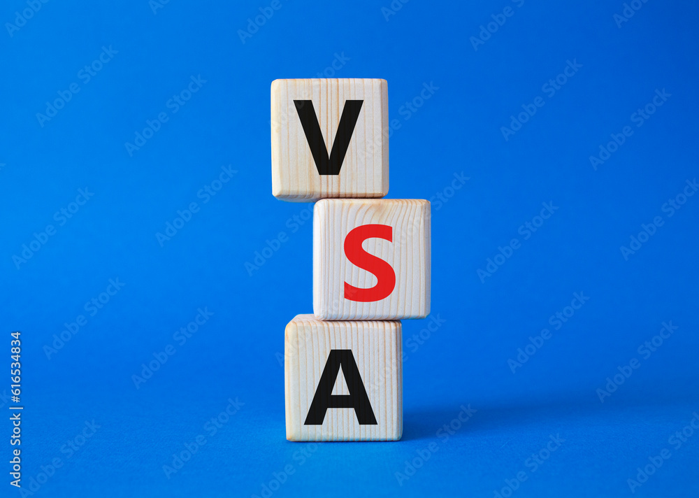 VSA - Volume Spread Analysis symbol. Wooden cubes with word VSA ...