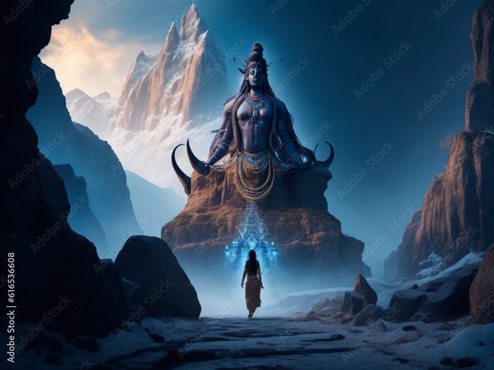 Lord Shiva with lordess Generative AI Stock Illustration | Adobe Stock