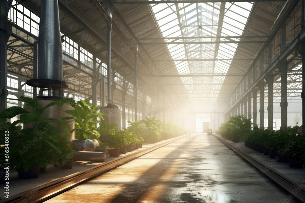 An eco-friendly greenhouse with rainwater harvesting, renewable energy ...