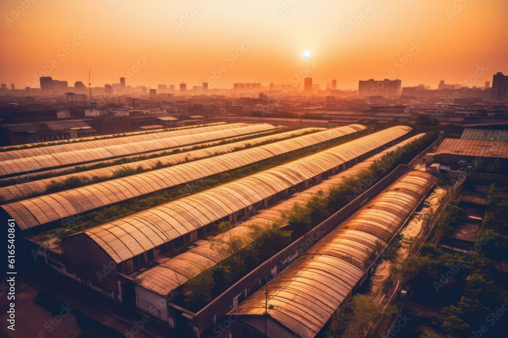 A rooftop hydroponic greenhouse with urban beekeeping, pollinator ...