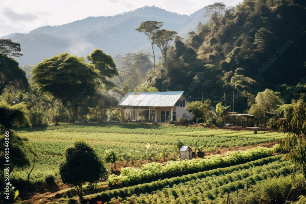A regenerative greenhouse with soil regeneration techniques, crop ...