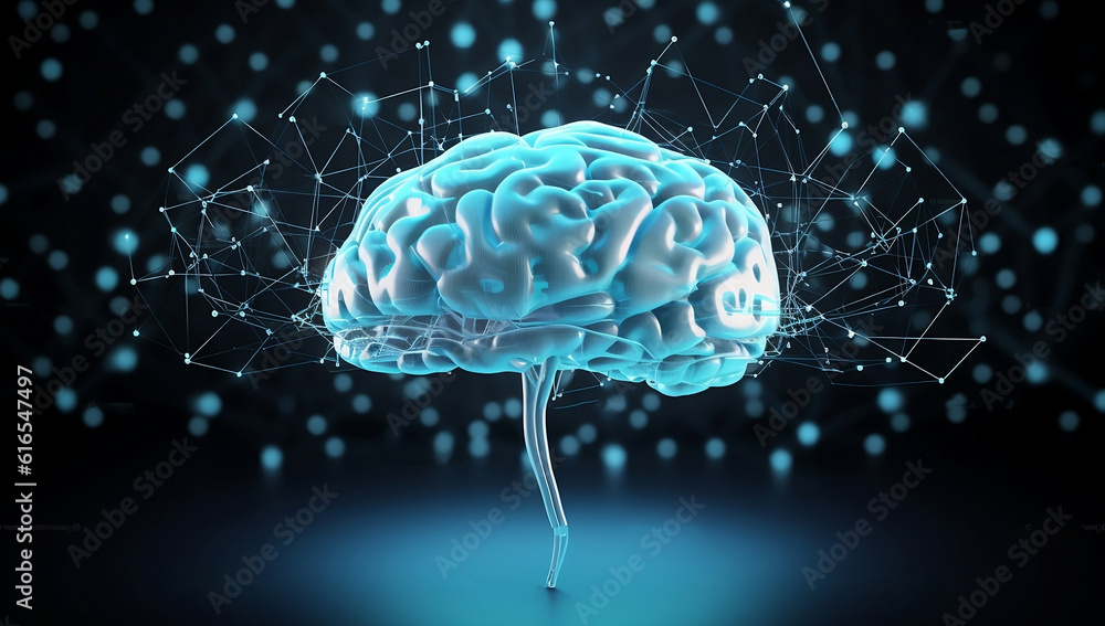 Human brain showing Intelligent thinking processing through the concept ...