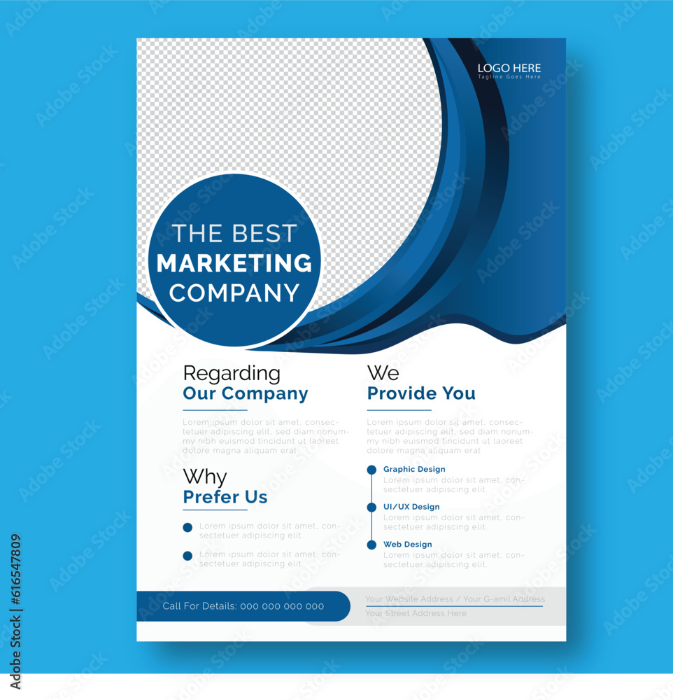 Free vector digital marketing agency flyer template design without ...