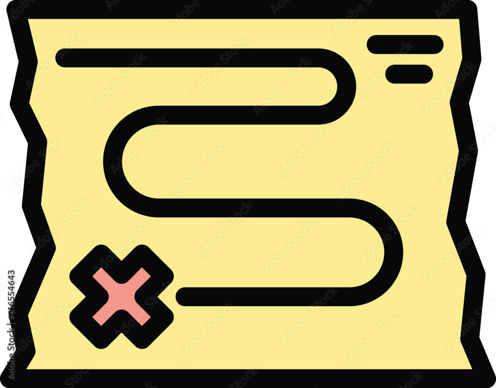 Expedition route map icon. Outline Expedition route map vector icon for ...