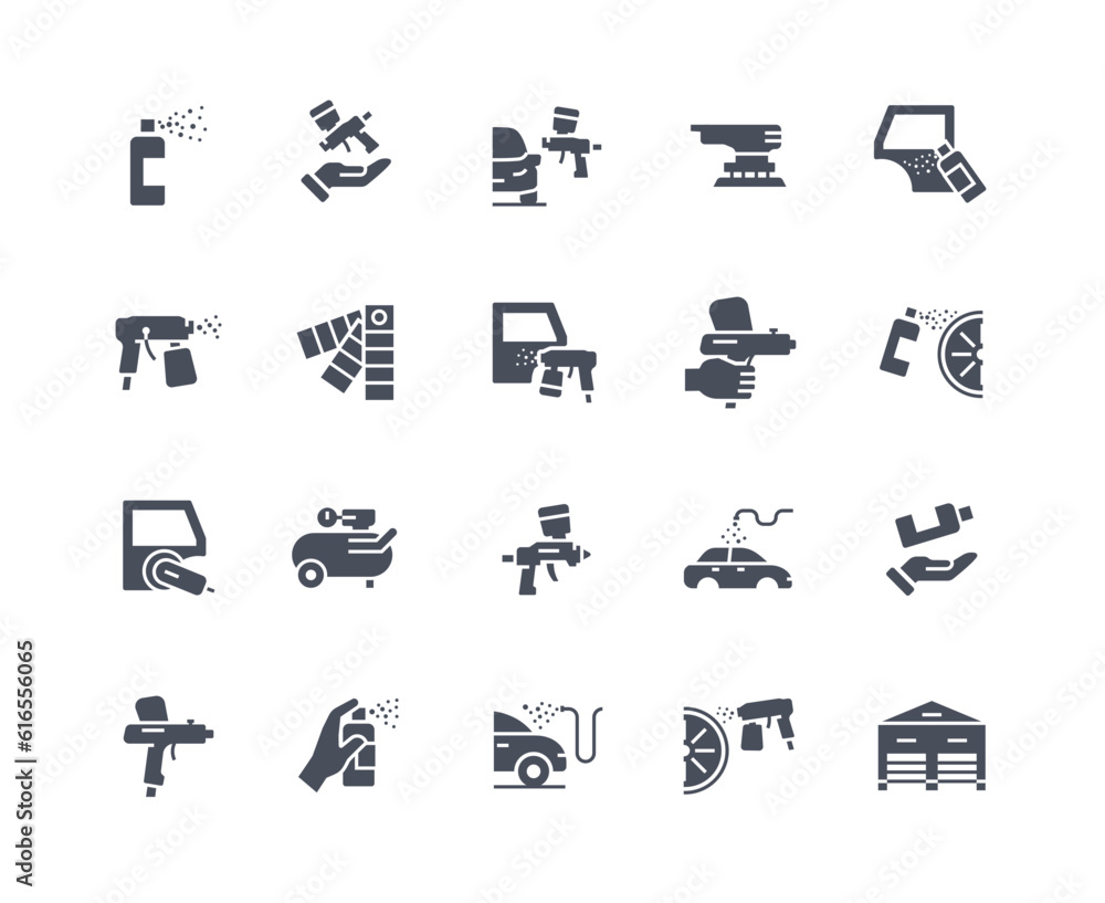 Car paint icons vector black Stock Vector | Adobe Stock