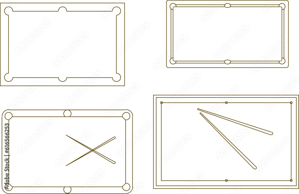 Vector sketch illustration of billiard table design for game Stock ...