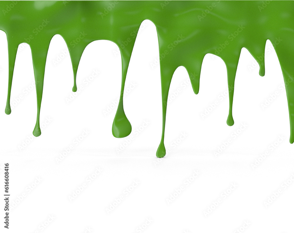 green paint drip isolated on transparent background Stock Illustration ...