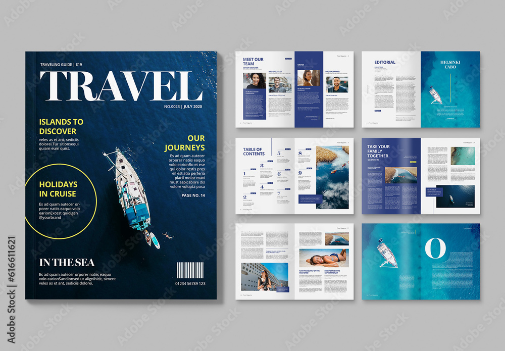 Modern Travel Magazine Brochure Template Layout Stock Template | Adobe ...