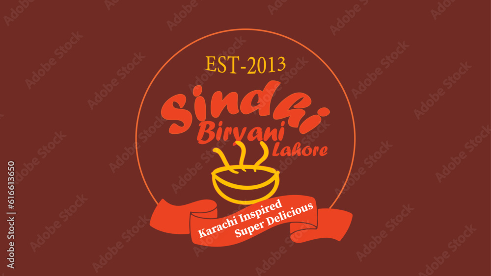 biryani logo vector, food logo, vector logo, Sindhi biryani logo Stock ...