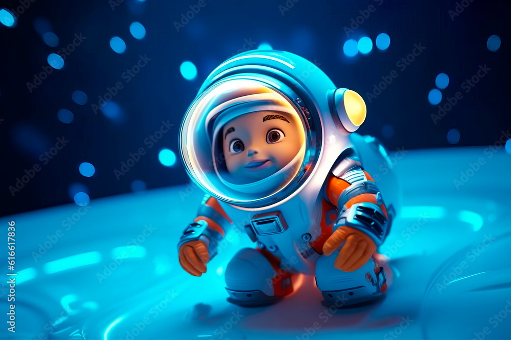 cartoon characters embarking on an exciting space journey Stock ...